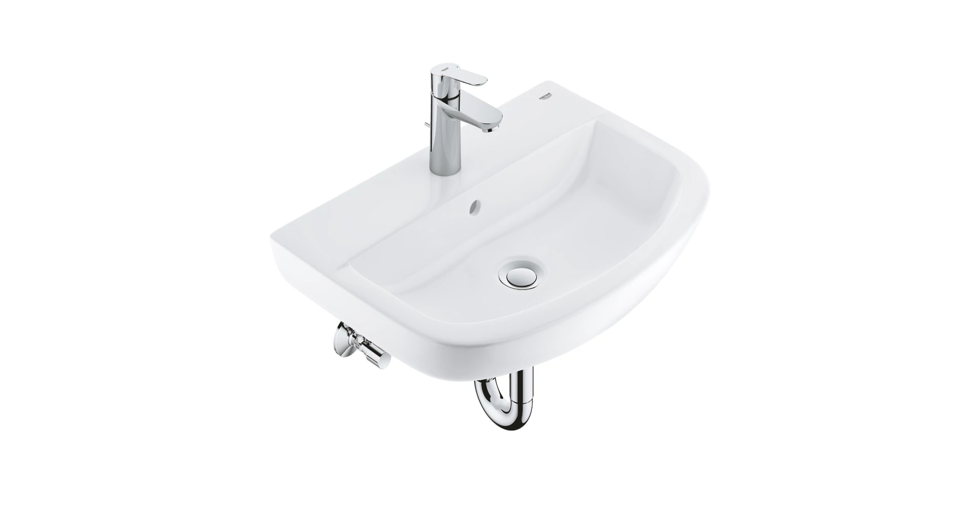 Grohe Bau Ceramic Bundle wash basin 55 + Start Edge single-lever basin ...