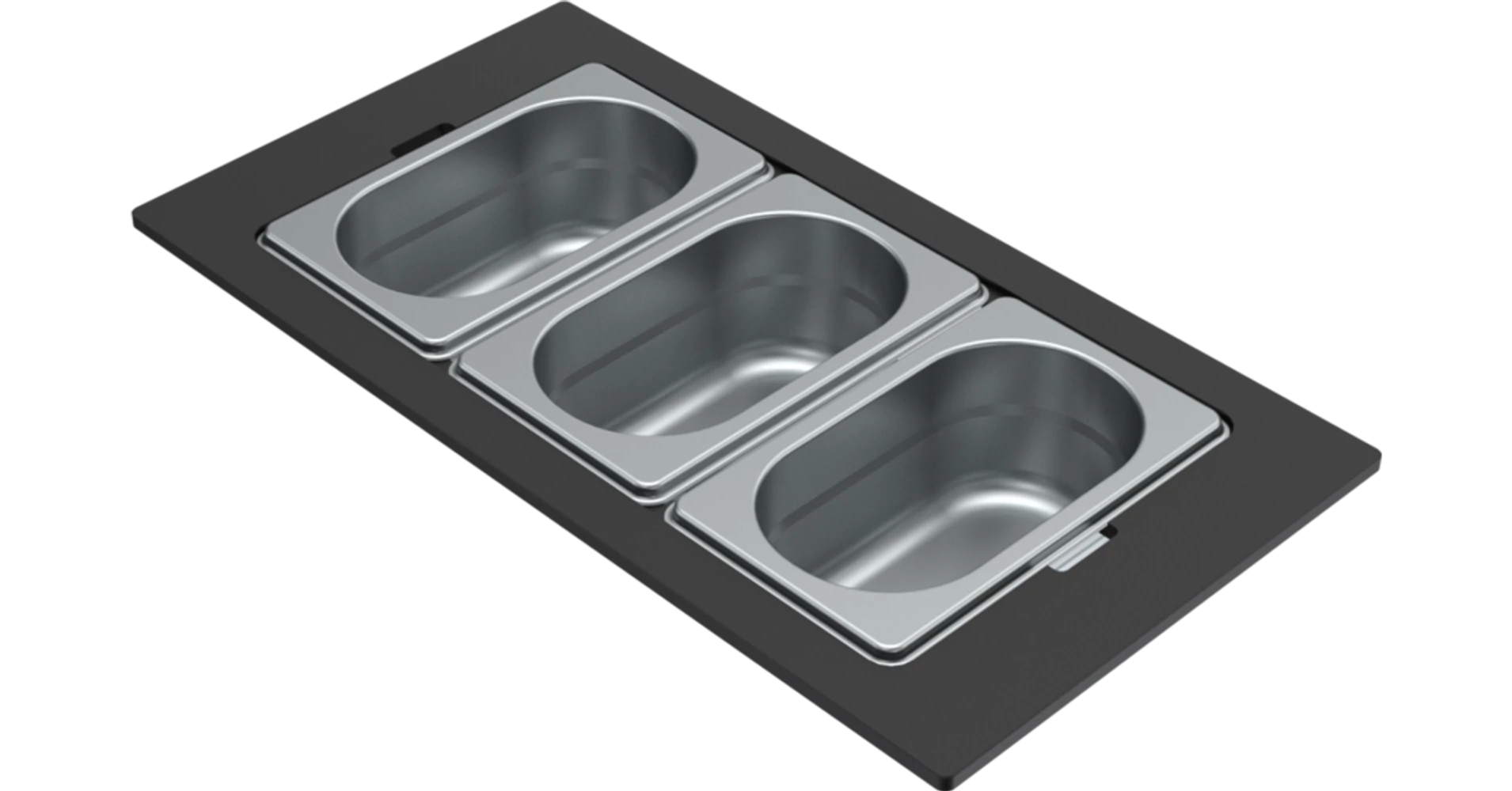 ELLECI - Tároló edény háromrészes gourmet 410 inox HPL kerettel ...
